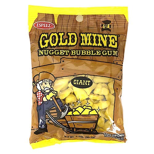 Amazon.com: Espeez Giant Gold Mine Nugget Bubble Gum Candy, 3.5 Ounce ...