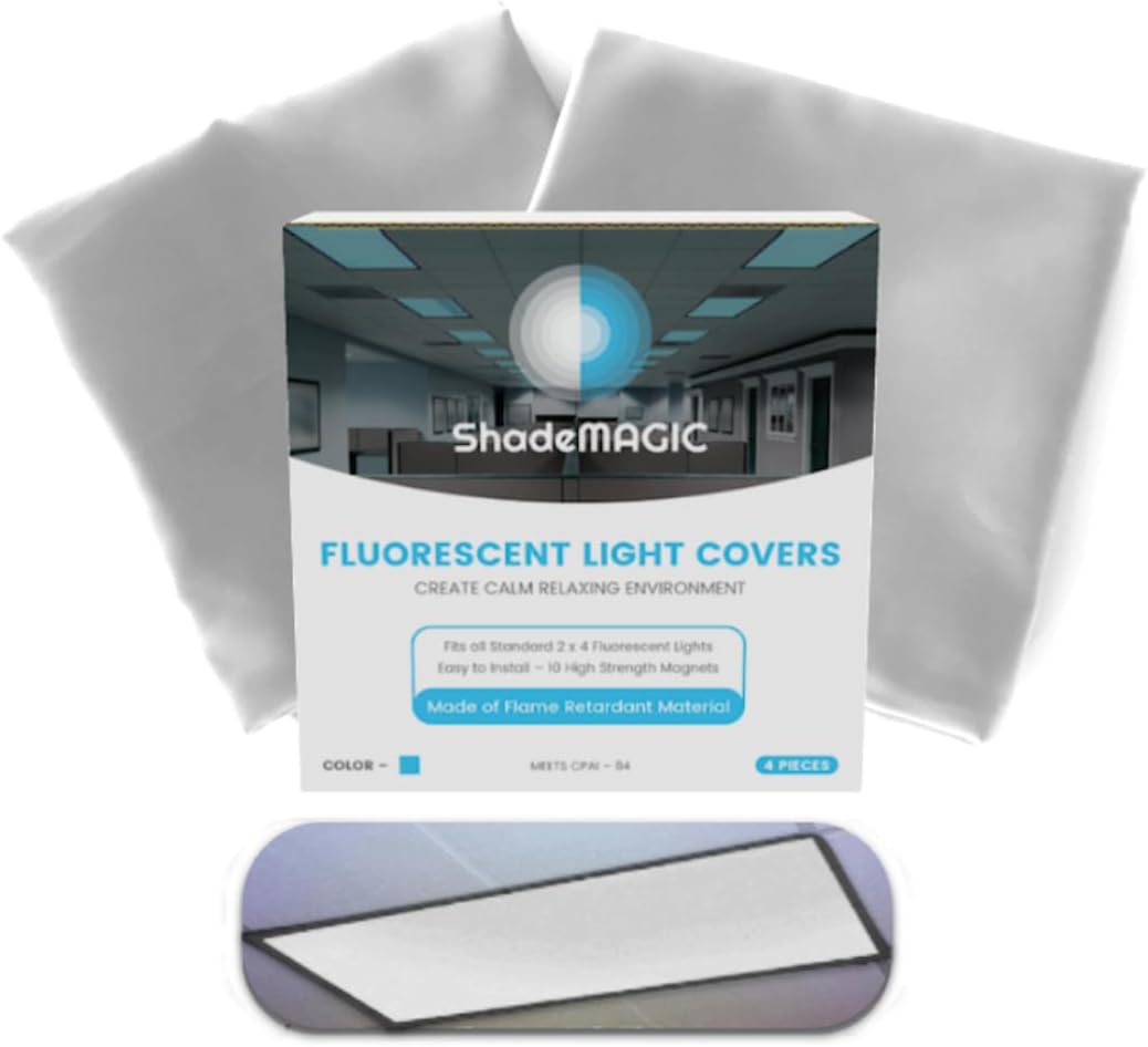 Amazon.com: ShadeMAGIC Fluorescent Light Covers for Classroom or Office ...