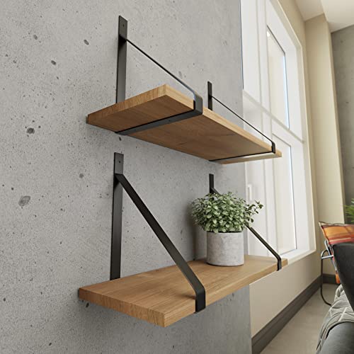 LouMaxx Gino Set of 2 Shelf Brackets | Design Shelf Brackets in Black ...