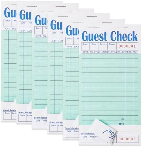 Amazon.com: FMP Brands 1000 Sheets Server Note Pads (10 Pads Total ...