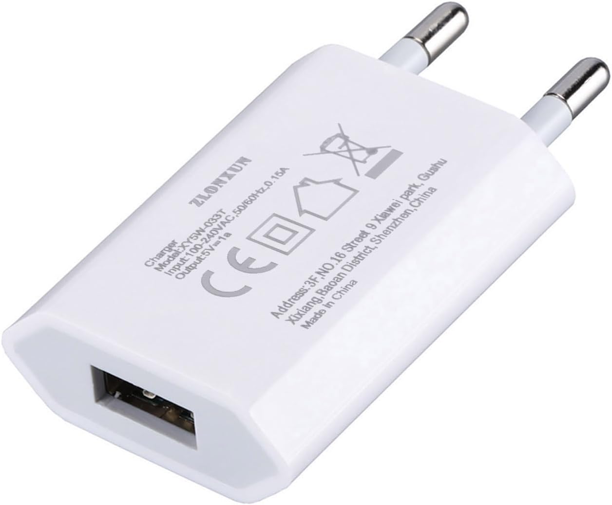 USB Charger, 5V/1A, Power Supply, USB Socket Charging Adapter for Mobile Phone, Smartwatch ...