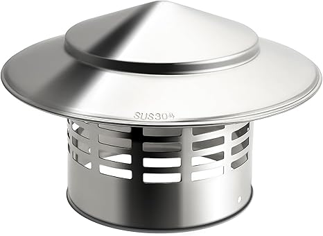 Amazon.com: Round Chimney Cap 6 Inch Flue Caps Stove Pipe Topper 304 ...