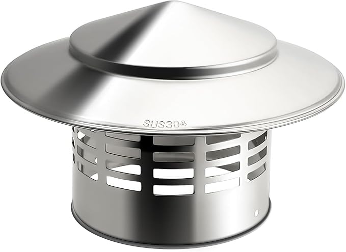 Amazon.com: Round Chimney Cap 6 Inch Flue Caps Stove Pipe Topper 304 ...