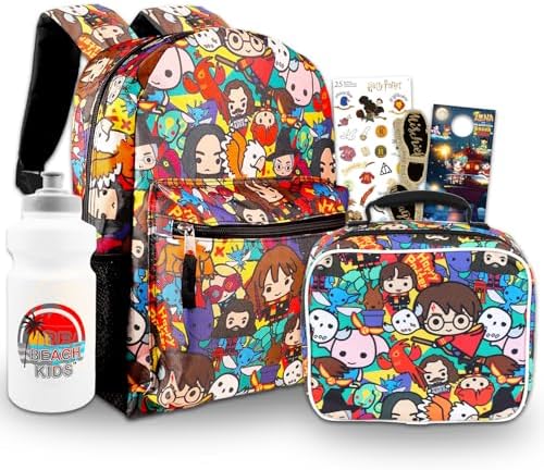 Amazon.com: Harry Potter Backpack with Lunch Box Set - Bundle with 16 ...