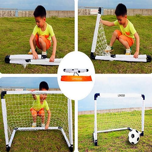 LZHDZQD Football Goal, Kids Football Goal 3 Ft x 2 Ft White Foldable ...