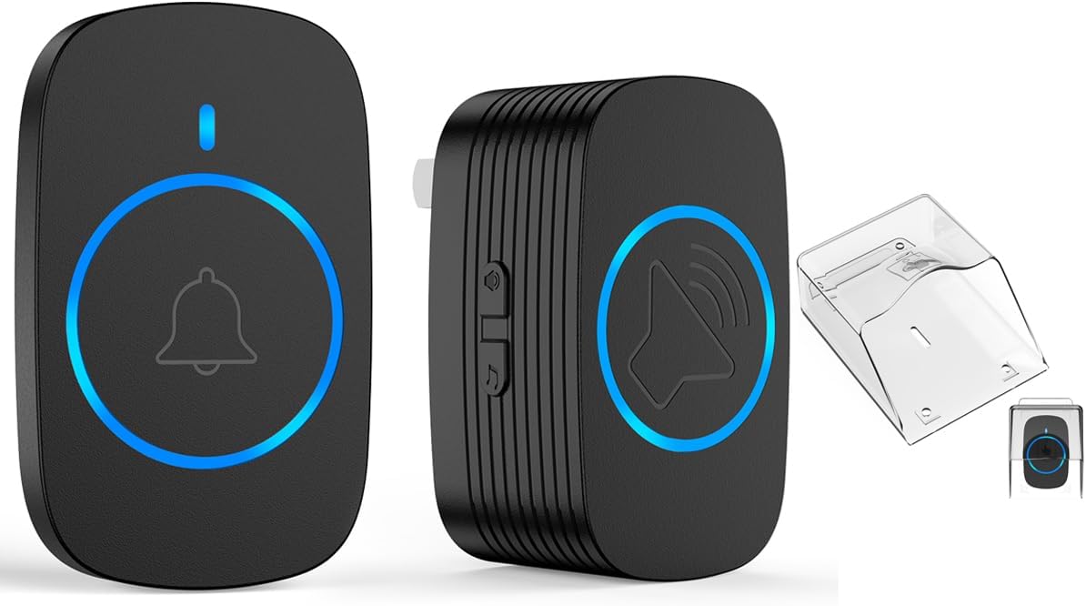 Wonderful Home Mini Wireless Doorbell with Waterproof Doorbell Cover ...