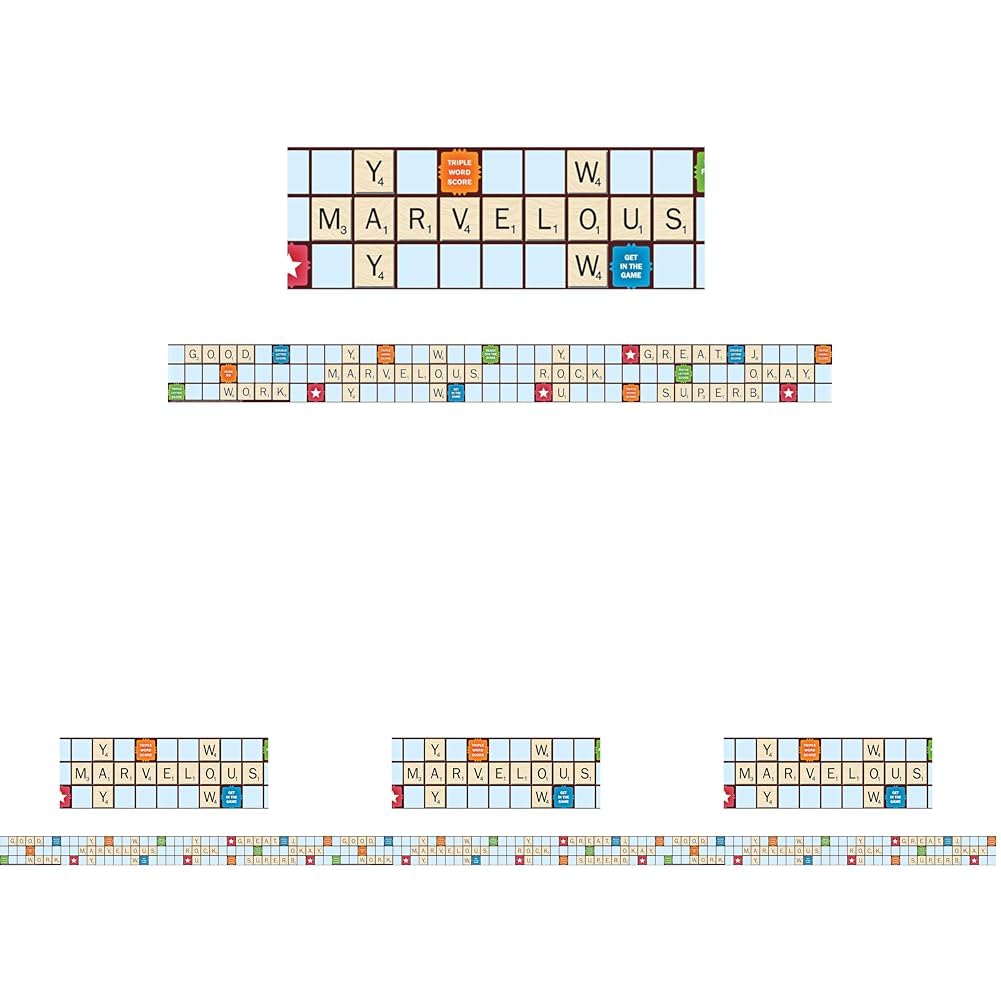 Snapklik.com : Eureka Scrabble Bulletin Board Trim Classroom ...