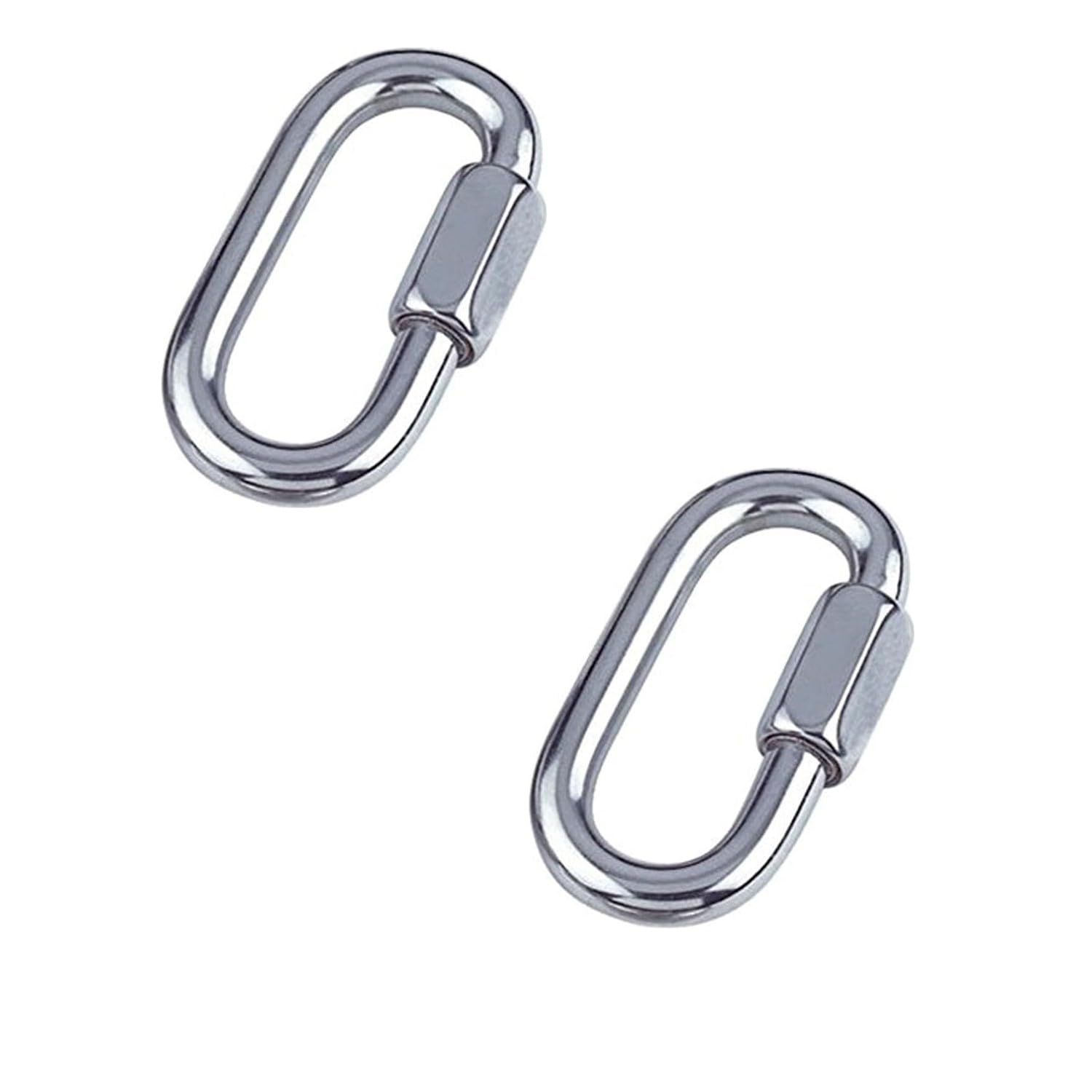 3.5 Inch Stainless Steel Chain Quick Links, M10 3/8" Locking Carabiners ...
