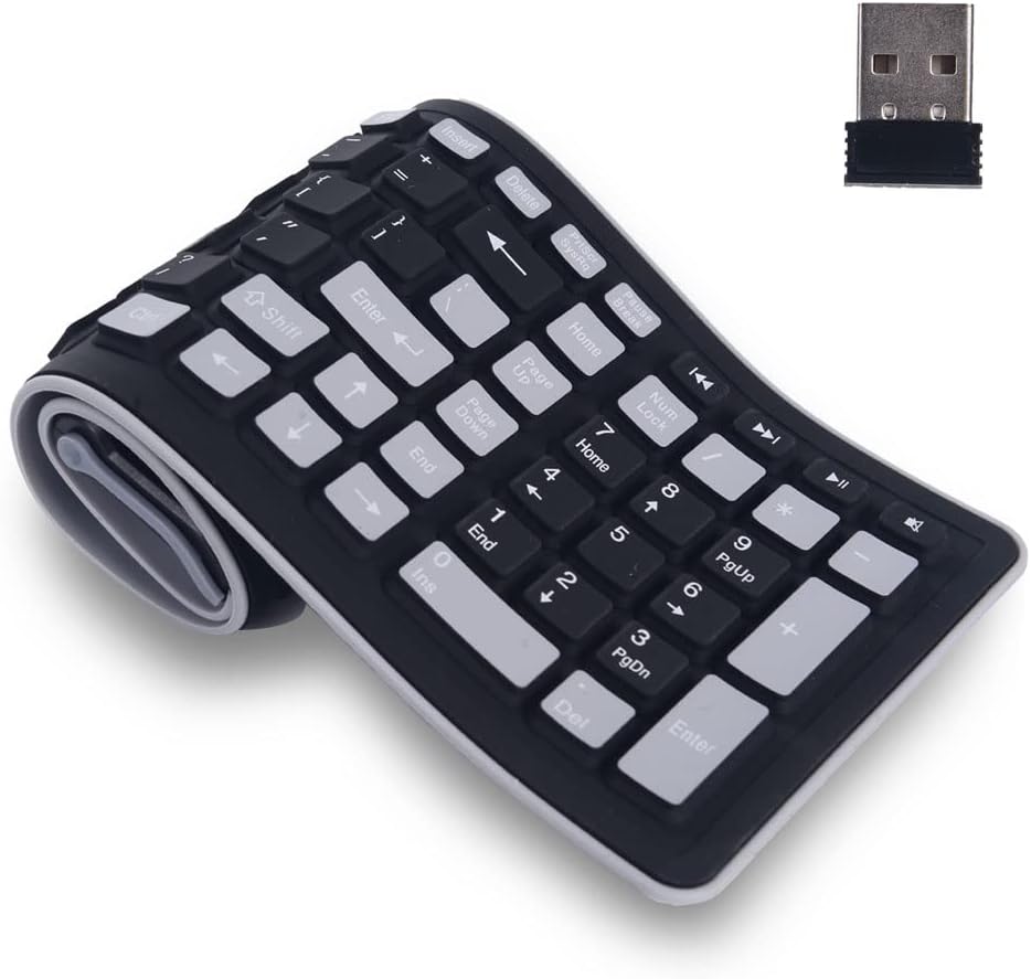 Amazon.in: Buy TEHDYCU 2.4G Wireless Silicone Keyboard, Laptop Keyboard ...