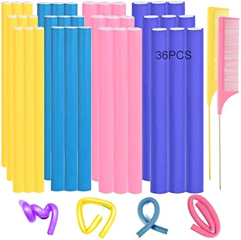 Amazon.com : AIDUCHO Flexi Rods For Long Hair 42PCS 7" Flexible Curling ...