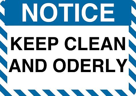 Graphical Warehouse Notice Keep Clean and Orderly Floor Sign-26: Amazon ...