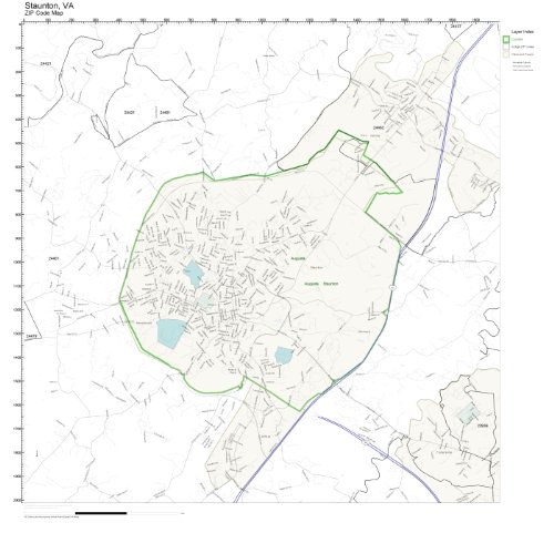ZIP Code Wall Map of Staunton, VA ZIP Code Map Not Laminated: Amazon ...