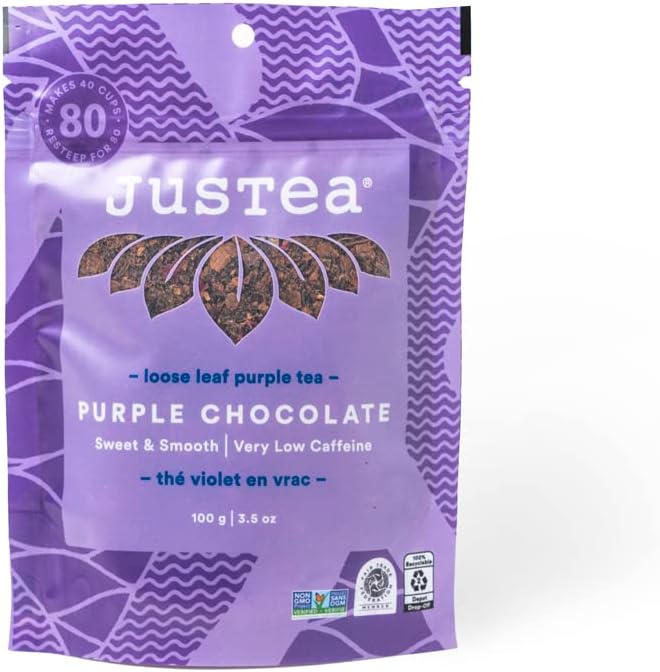 Amazon.com : JusTea PURPLE CHOCOLATE | Loose Leaf Purple Tea ...