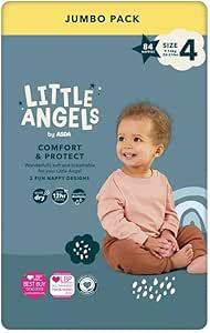 2X ASDA Little Angels Size 4 Nappies Jumbo 84 Pack : Amazon.co.uk: Baby ...