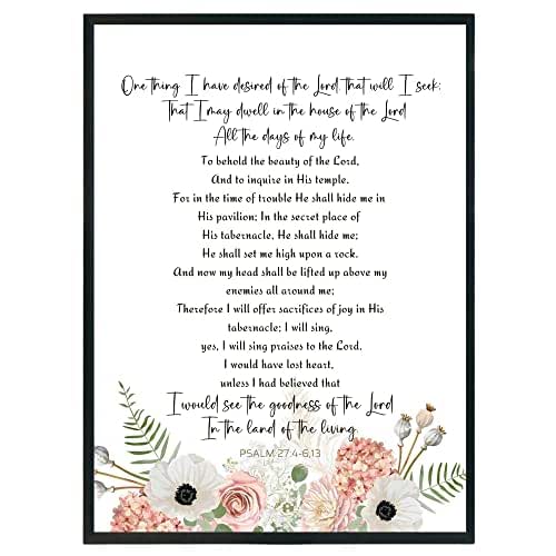 Amazon.com: PSALM 27- Spiritual poster - One thing I desired - Goodness ...