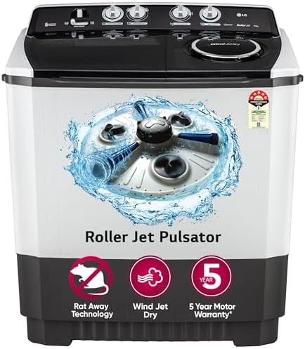 LG 9.5 kg 5 Star Wind jet dry Semi-Automatic Top Load Washing Machine ...