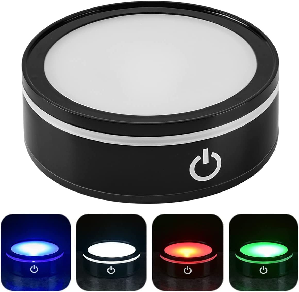 ELECDON LED Colorful Light Base, 6 Colors Night Light Display Plate ...