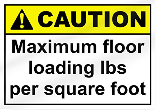 Maximum Floor Loading ____Lbs Per Square Caution Sign - 14" wide x 10 ...