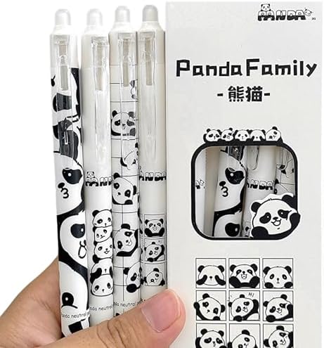Amazon.com: MOZXIRZ 4 Pcs Cute Erasable Retractable Pens Panda Erasable ...