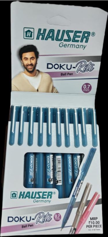 Hauser DOKU-Rite Ball Pen, Blue, 0.7 mm Tip, Smooth Writing : Amazon.in ...