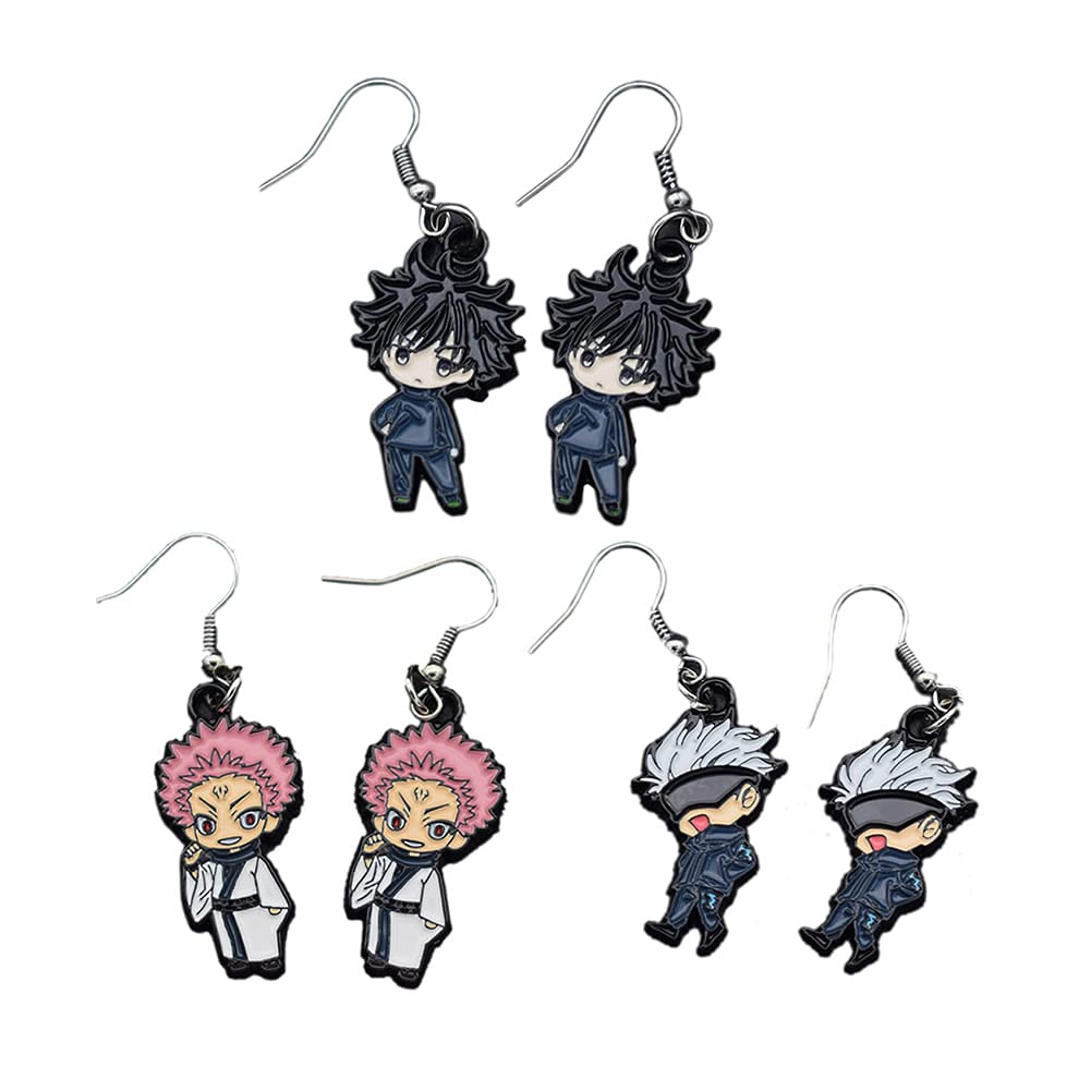 3 Pairs Jujutsu Kaisen Earring Anime Jujutsu Kaisen Cosplay Geto ...