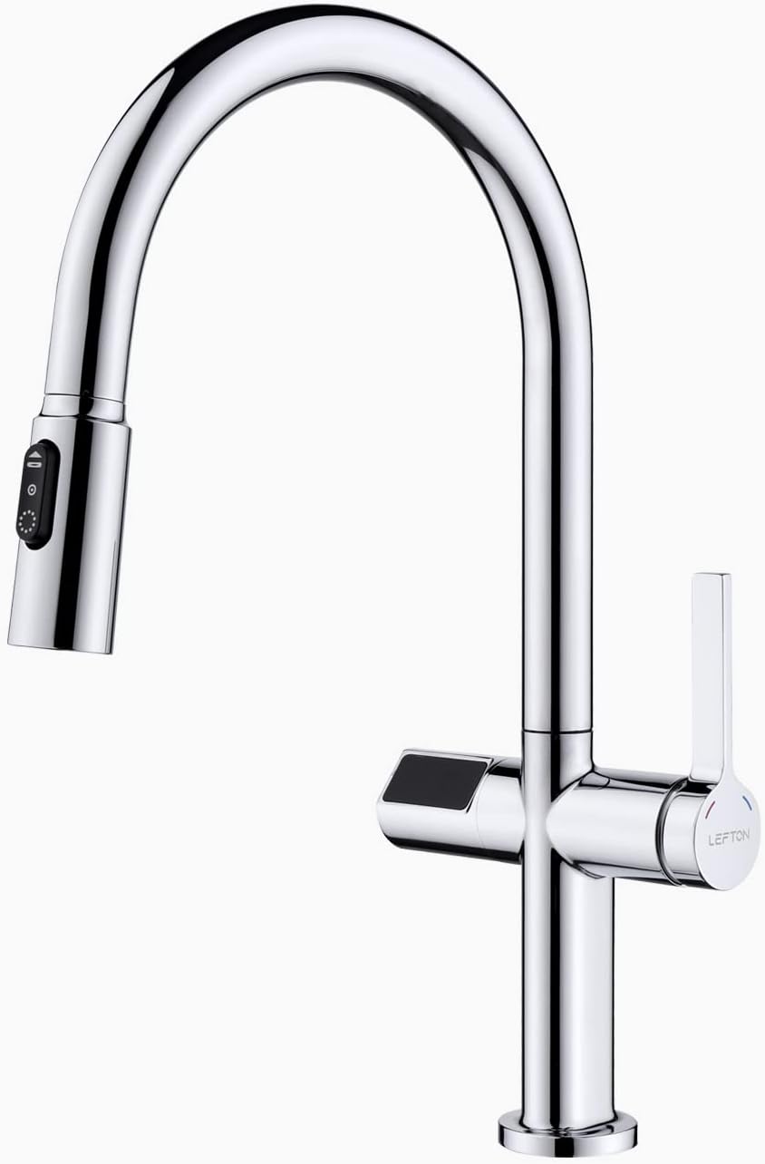 Lefton Touchless Pull-Out Kitchen Faucet, Hands Free Motion Sensor ...