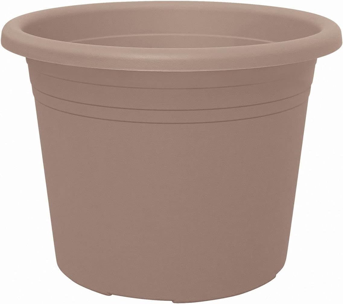 Geli Large Drip Cylindro Round Plastic Plant Pot, Taupe 40, 50 cm ...