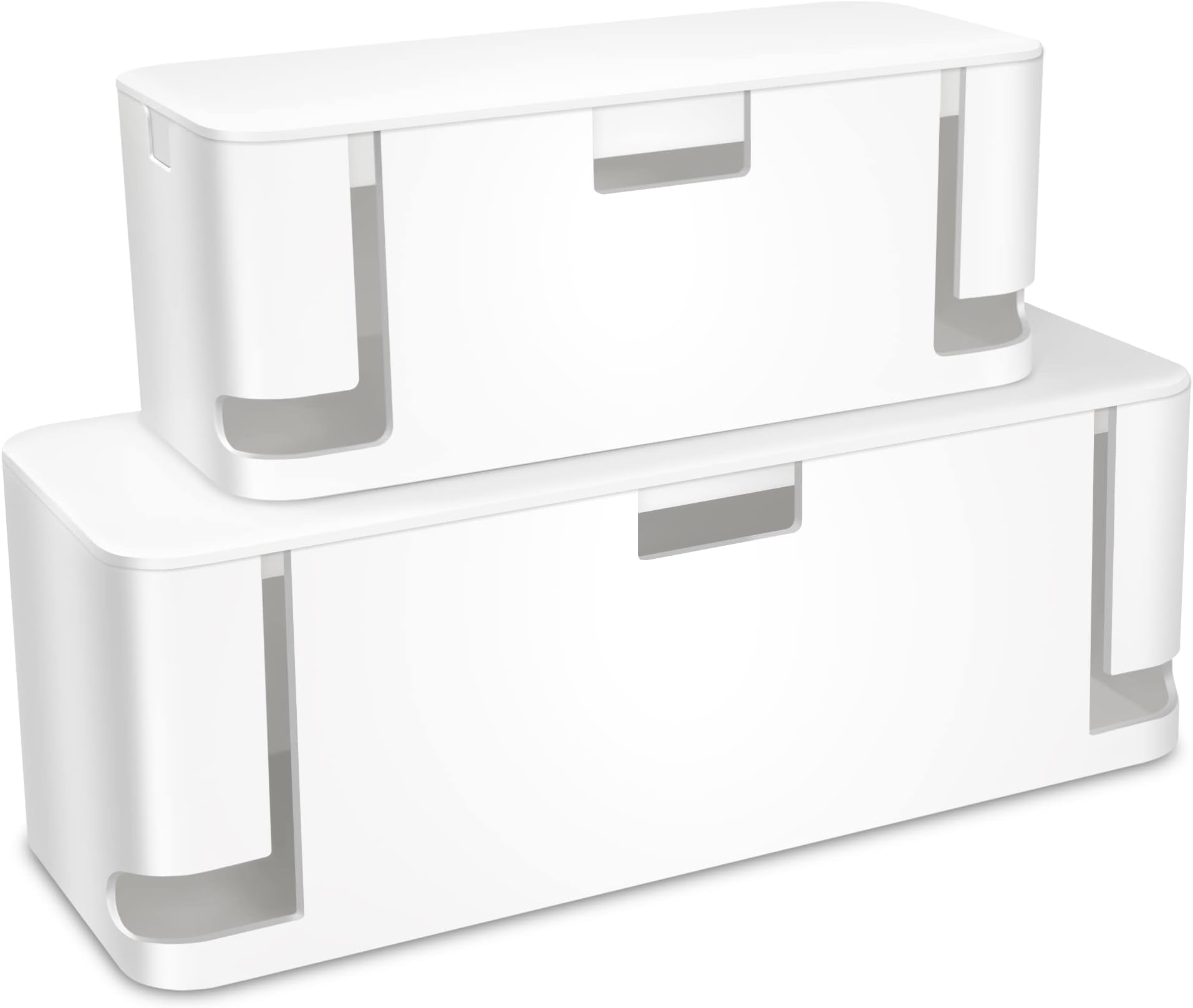 Cable Management Box White, 2Pack Cord Organizer Box - Extra Large and ...