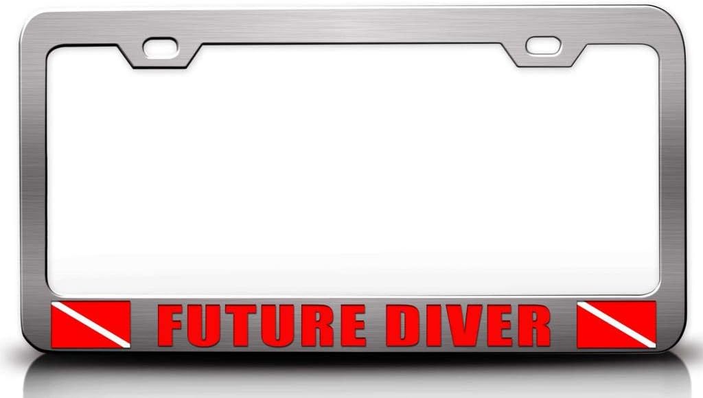 Amazon.com: Future Diver Scuba Diving Steel Metal License Plate Frame ...