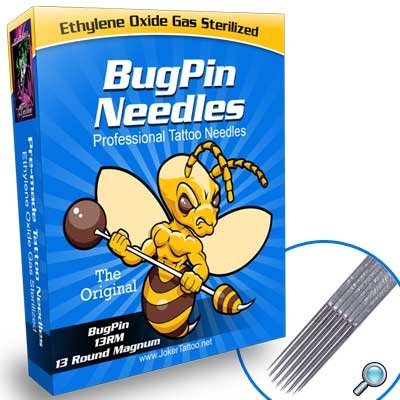 Amazon.com: Joker Tattoo Bugpin Tattoo Needles 13 Round Magnum Box of ...