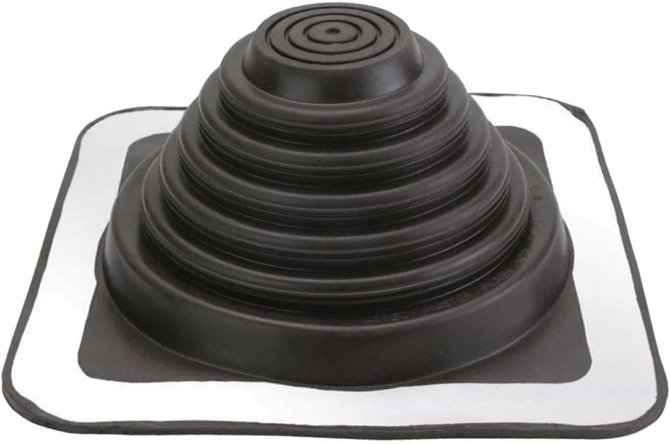 #3 (1/4" to 5") DEKTITE Square Base Combo Pipe Flashing Boot: Black ...