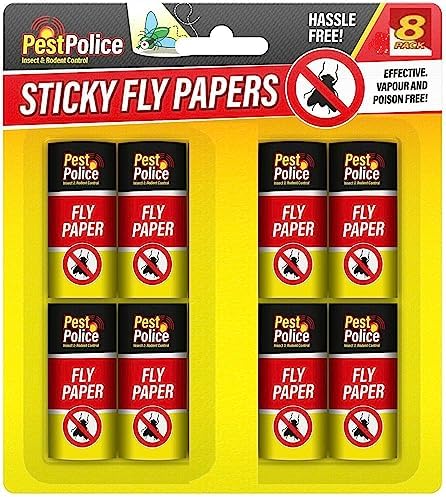 Ultra-Sticky Fly Papers (16-Pack) - Effective Insect Catchers for Home ...