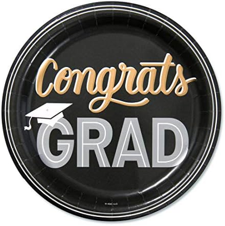 Amazon.com: Aneco 50 Pieces 2025 Graduation Cap Paper Plates Graduation ...