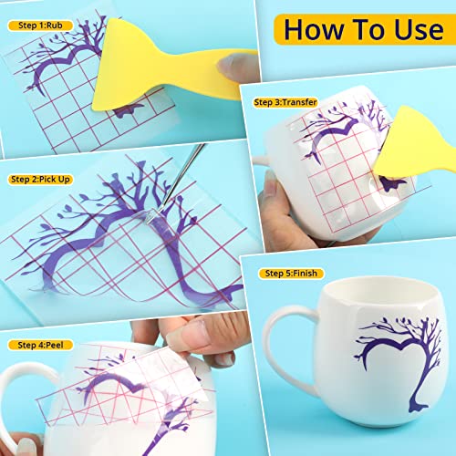 Snapklik.com : HTVRONT Transfer Tape For Vinyl - 12 X 50 FT Red ...