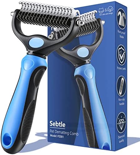 Amazon.com: Dog Brush for Shedding, Sebtle Double Sided Undercoat Rake ...