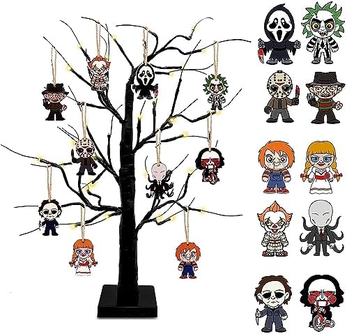 BIGSPINACH Horror Movies Tree Ornaments - Pack of 10 Wooden Hanging ...