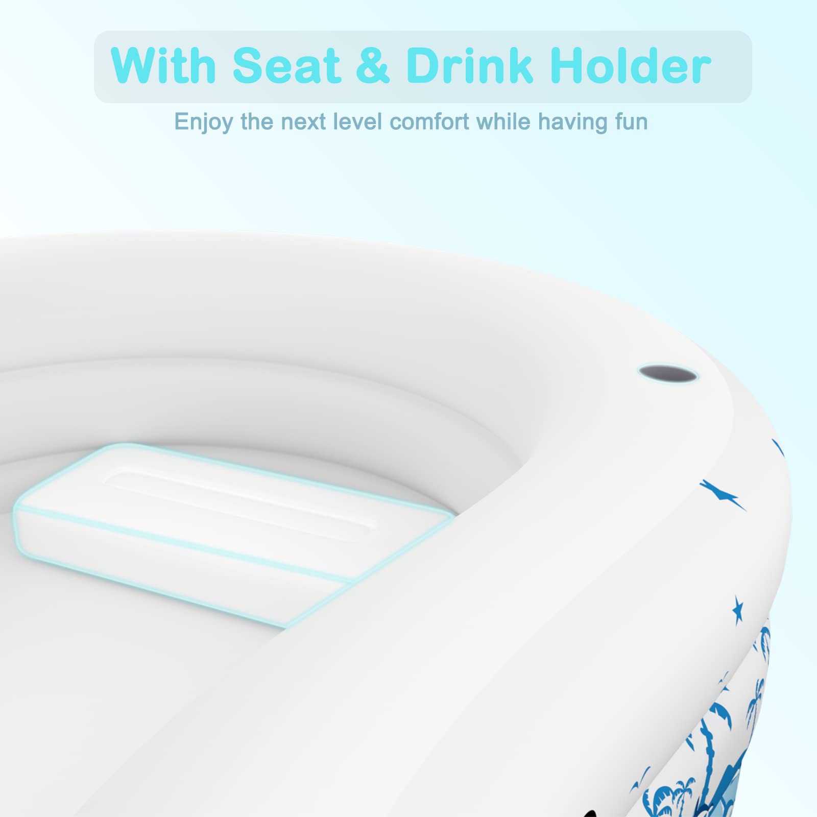 Minosoo Inflatable Pool, 130â€? x 72â€? x 22â€? Inflatable Pool for ...