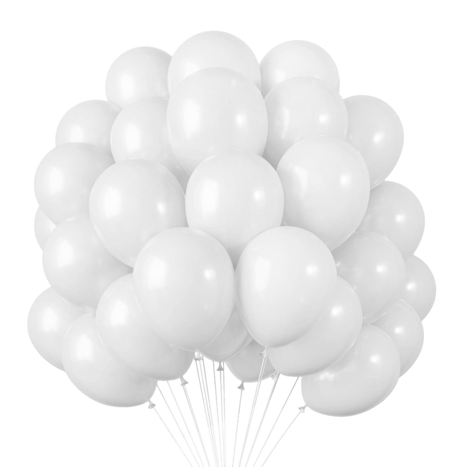 Amazon.com: RUBFAC 120pcs White Balloons 12 Inches Latex Balloons ...