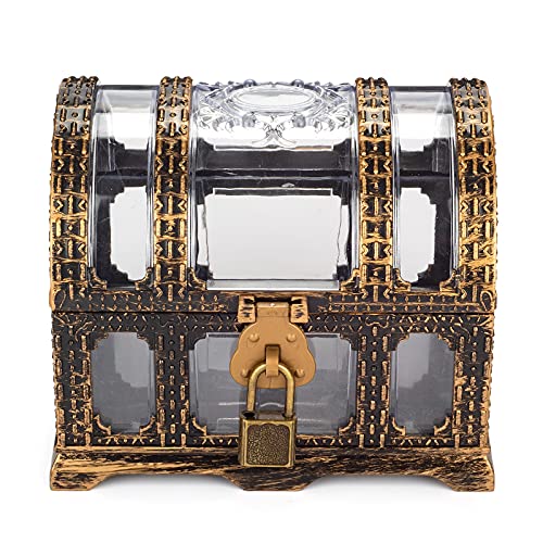 Kids Transparent Antique Pirate Treasure Chest,Plastic Treasure Chest ...