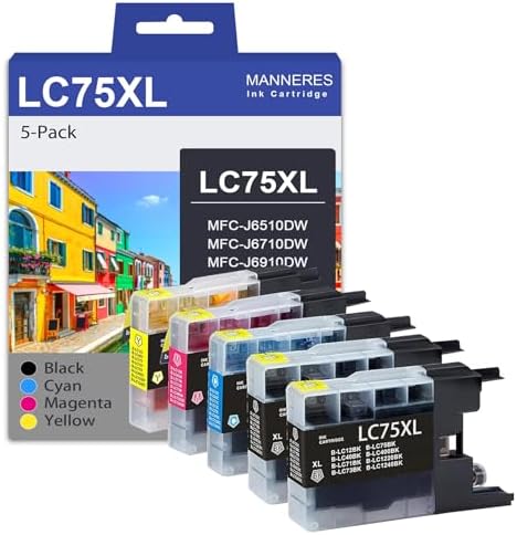Amazon.com: LC75 High Yield Ink Cartridge Replacement for Brother LC75 ...