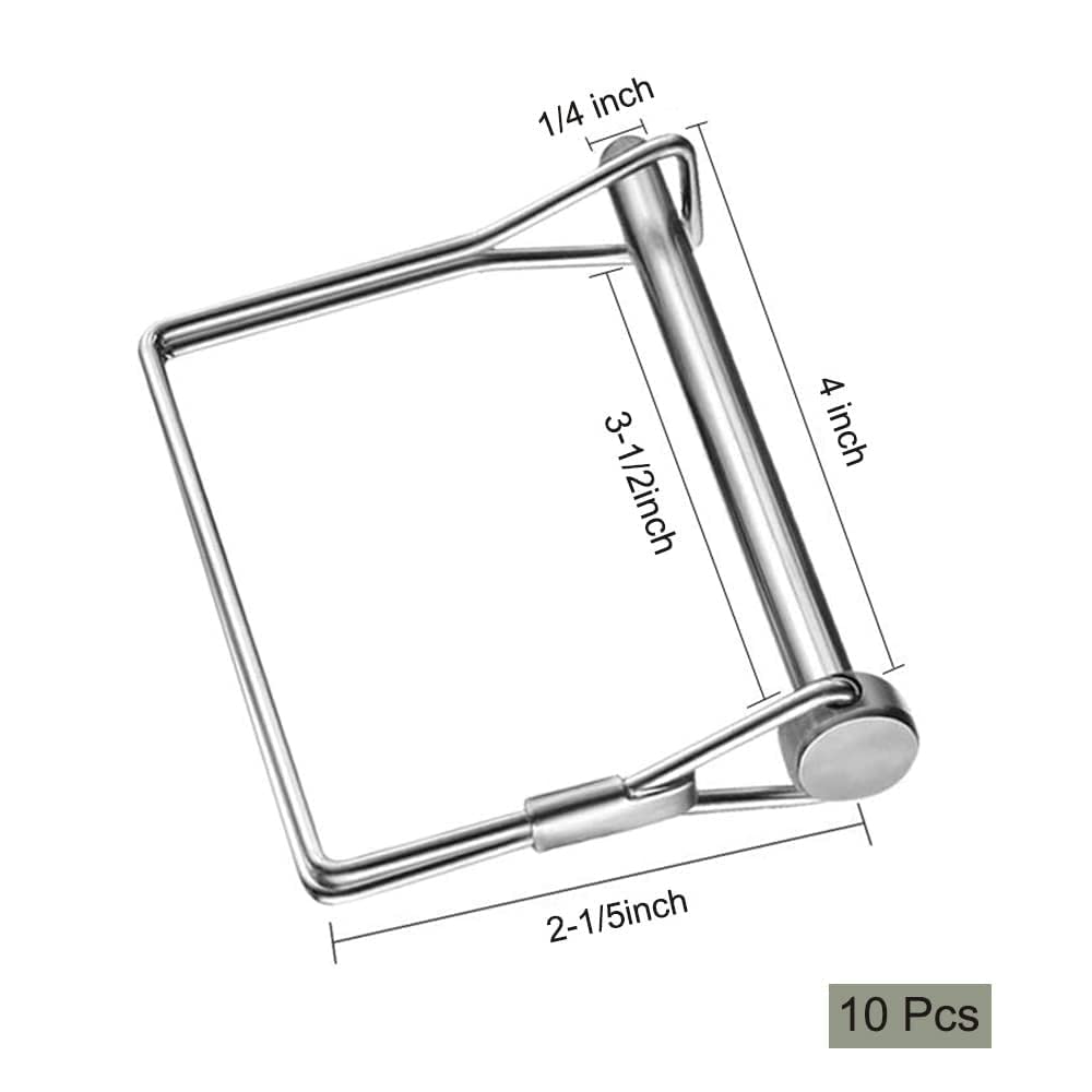 Snapklik.com : Sunnyway 10 Pcs 1/4 Inch Trailer Coupler Pin Set 4 Inch ...