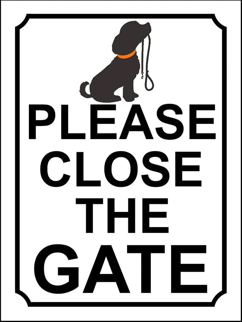 Amazon.com: LPDCJF Please Close The Gate Dog Tin Sign in Lawn Garden ...