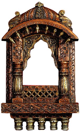 Aapno Rajasthan Rustic Wooden Window Jharoka with Carved Accents (55.88 ...