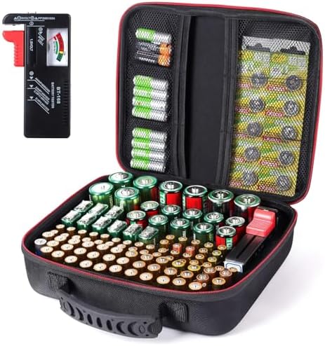 Amazon.com: Battery Organizer Storage Case Box with Tester BT168 -for ...