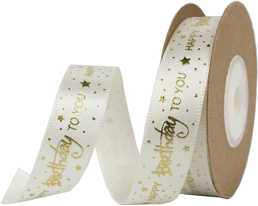 Amazon.com: Happy Birthday Ribbon Roll Gift Wrapping Crafts Party ...