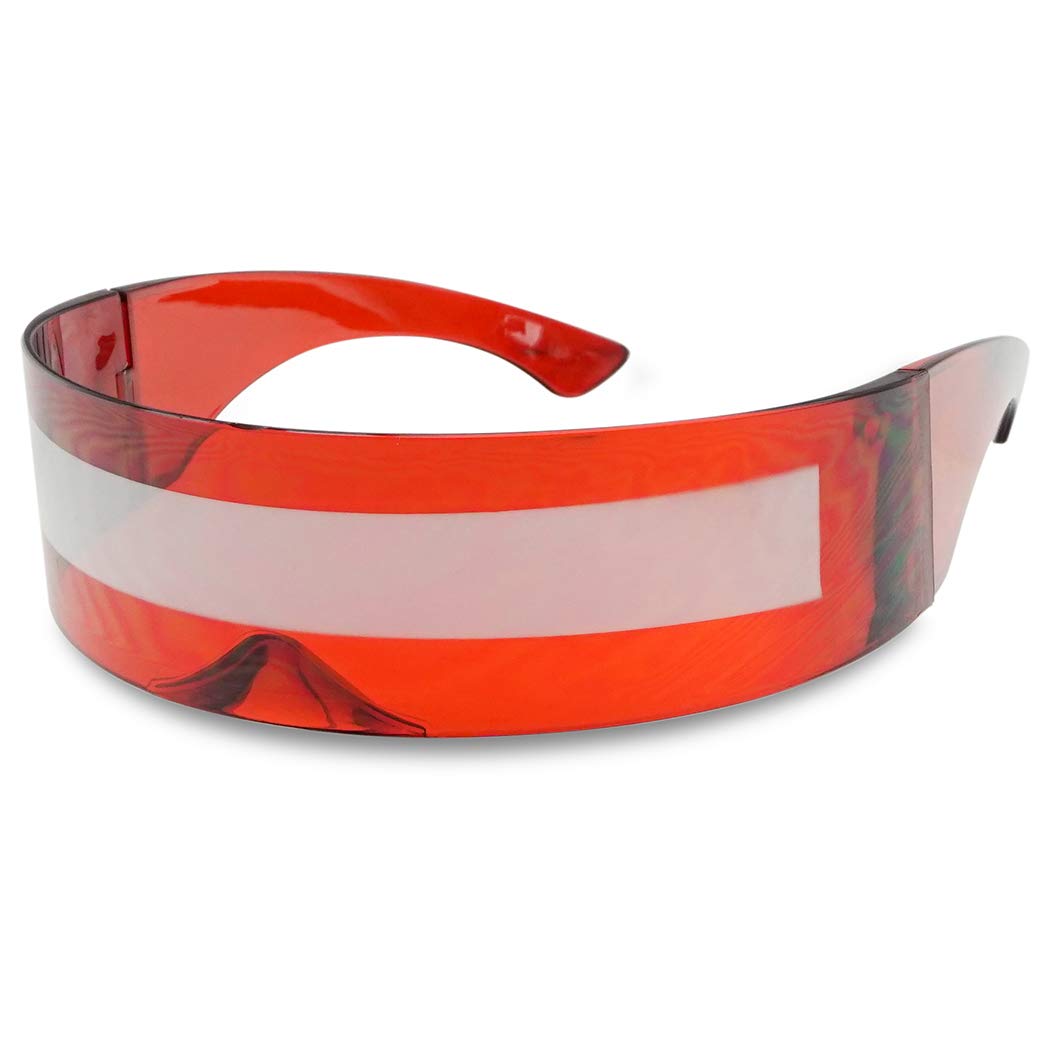 Buy Black Retro Futuristic Single Shield Color Oversized Wrap Cyclops ...