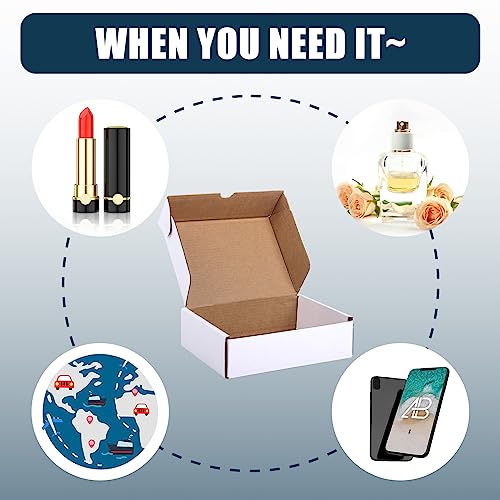Snapklik.com : Poskad 9x6x2 Small Shipping Boxes,White Corrugated ...