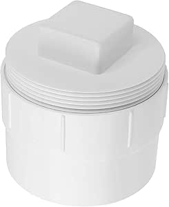 Amazon.com: 4" PVC Sewer Cleanout Adapter with Plug Pipe Fitting, PVC ...