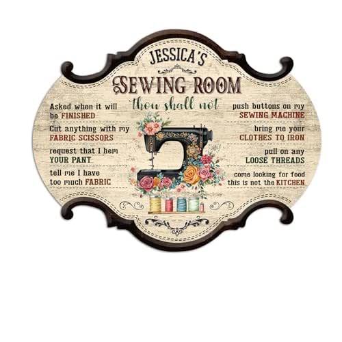 Amazon.com: THUYPT Personalized Sewing Sign for Sewing Room Decorations ...