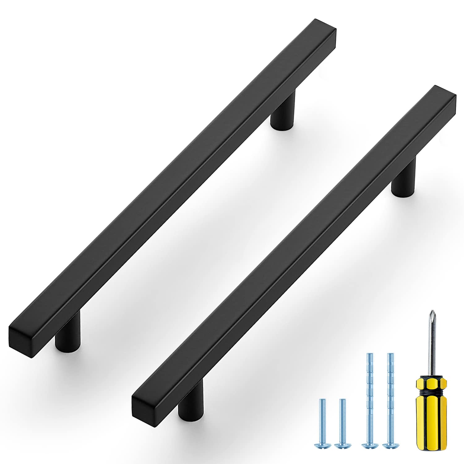 Ravinte Black Cabinet Handles 25 Pack 6-3/10 inch Matte Black Square ...